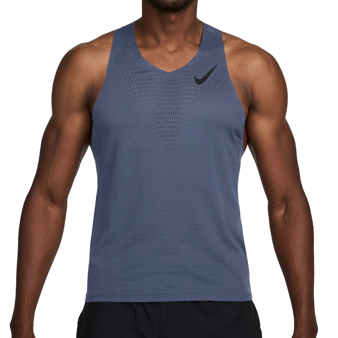 Nike Mens AeroSwift Dri-FIT ADV Running Singlet - Diffused Blue/Black ...