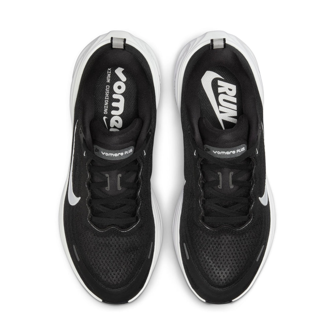 Nike Womens Vomero Plus - Black/White/Cool Grey Metallic Dark Grey ...