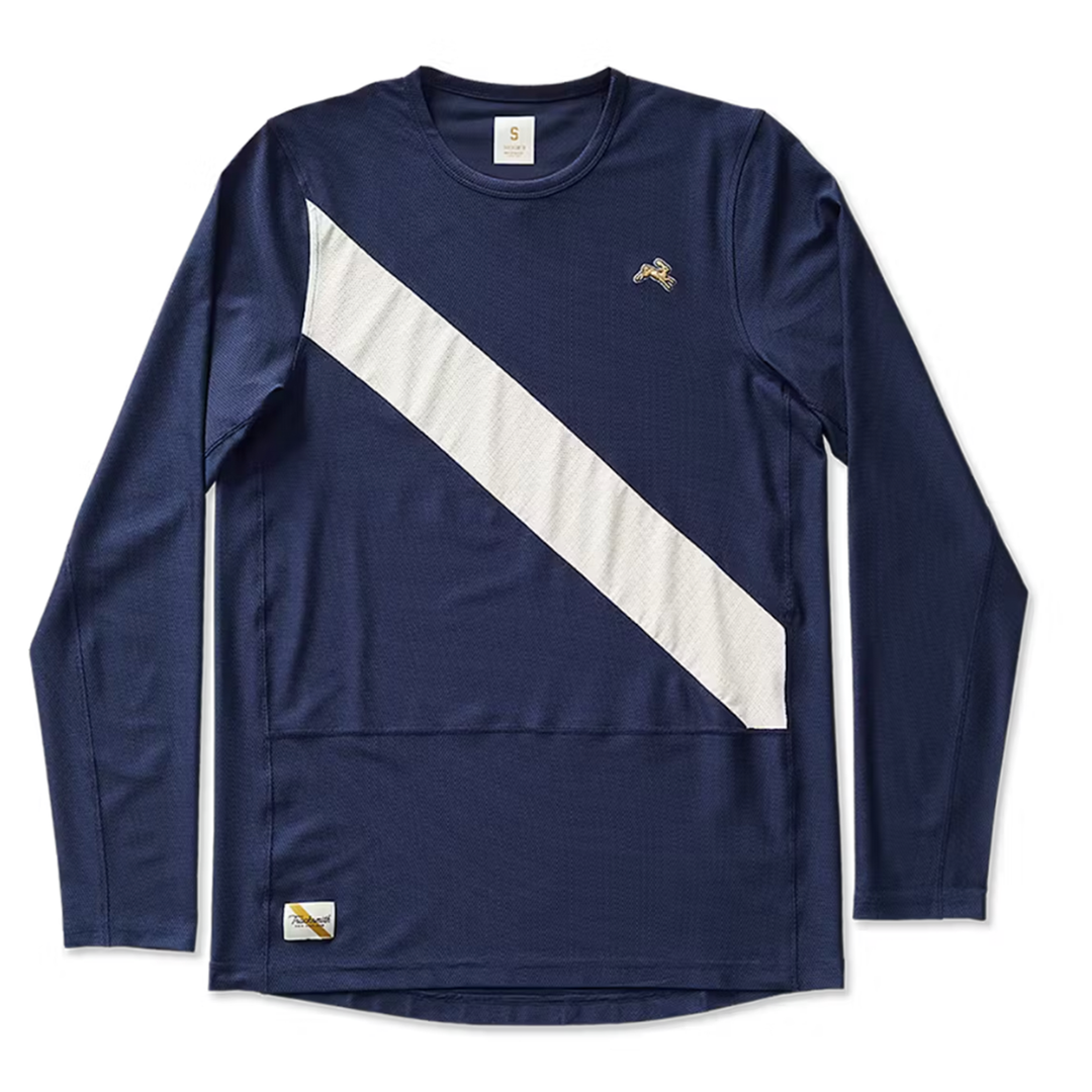 Tracksmith Womens Van Cortlandt Long Sleeve Tee - Navy/Ivory | Run ...